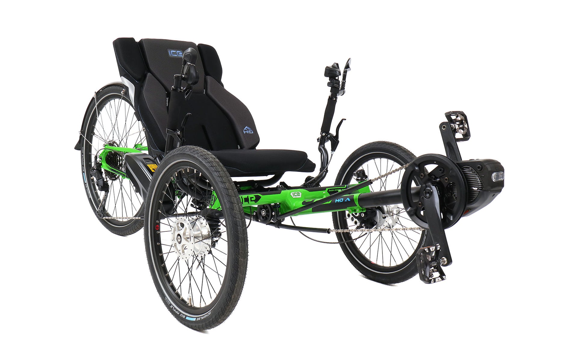 ICE Adventure HD 26 FS STEPS EP801 11 Speed Kiwi Green Recumbent Trike ...