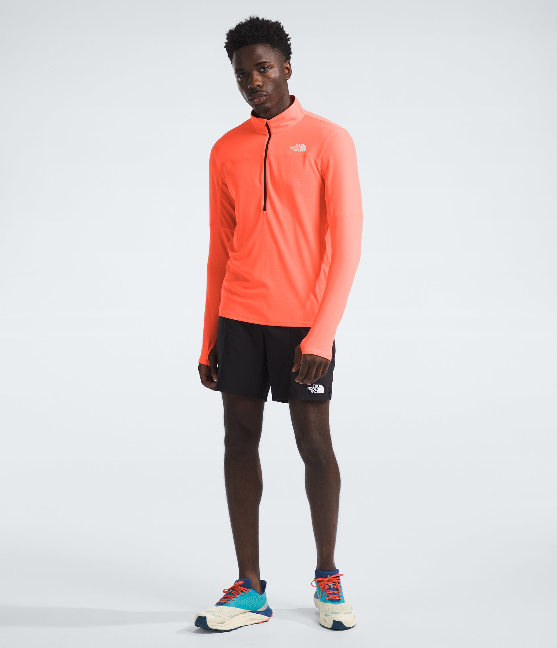 The North Face Mens Sunriser 1/4 Zip Vivid Flame — Hostel Shoppe